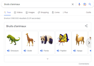 Les Easter Eggs de Google : Bruits d'animaux - Neper